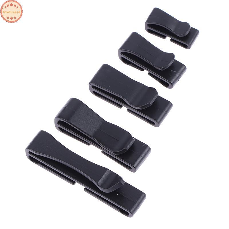 SURP 10Pcs/Pack Quick Slip Keeper Buckle End Clip Slider Black For ...