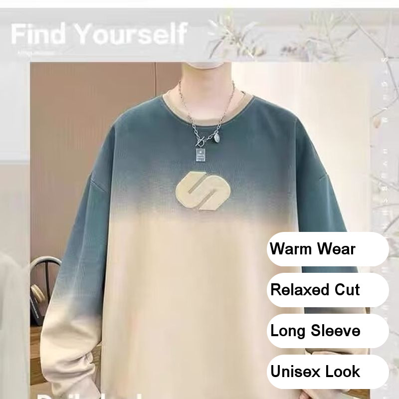 Gradient Print Sweatshirt - Bold Logo and Round Neck for a Modern Look ...