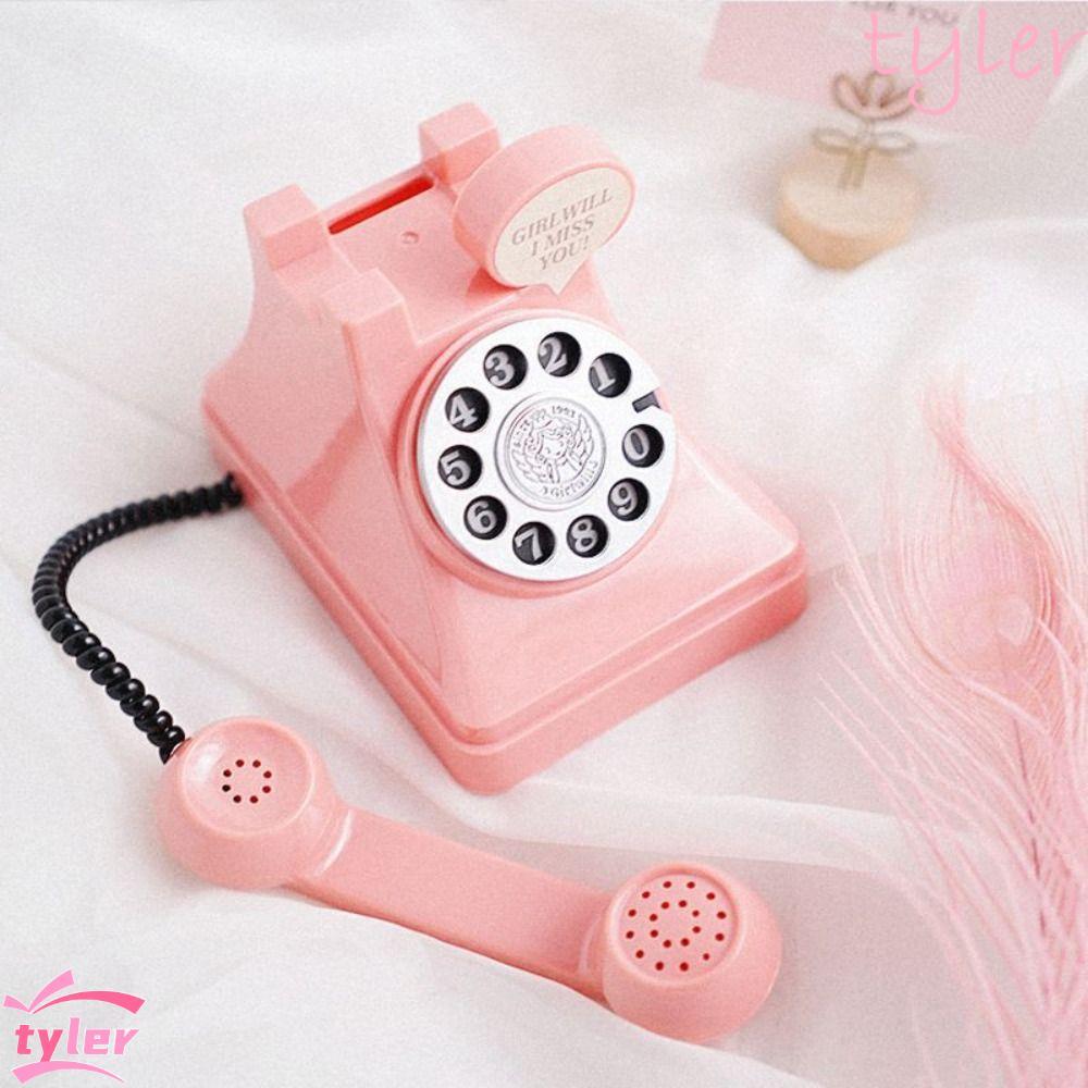 TYLER1 Telephone Piggy Bank, Cute DIY Plastic Telephone Model, Creative ...