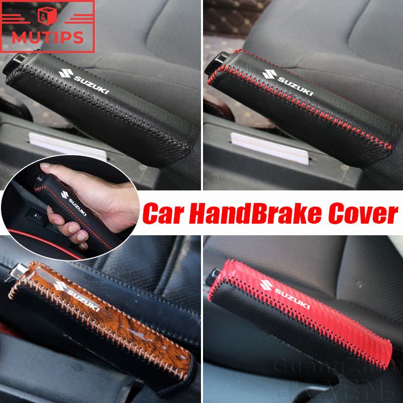 Suzuki Car Handbrake Cover Leather Hand Break Grip Case Handle Sleeve ...