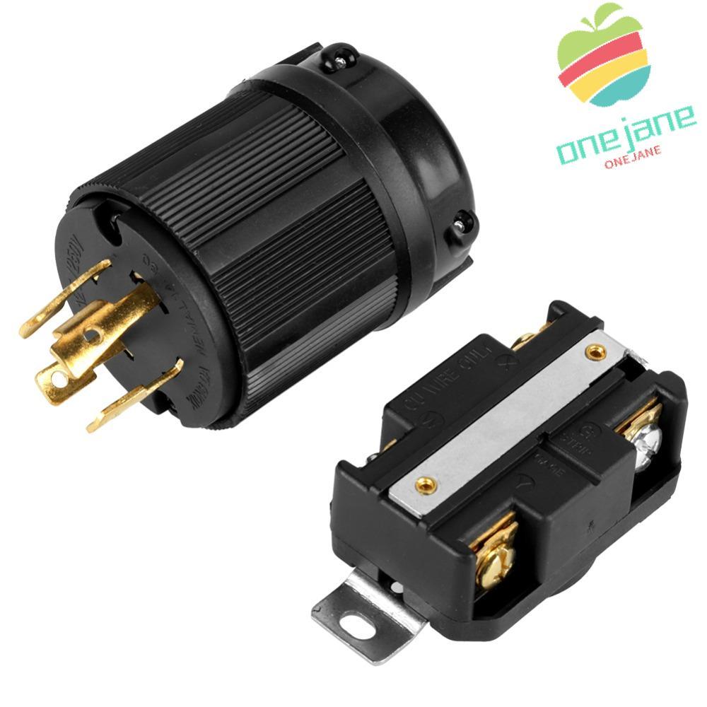 ONE-JANE 1 Set Generator Adapter Plug, NEMA L14-30P 4 Pin Plug & Socket ...