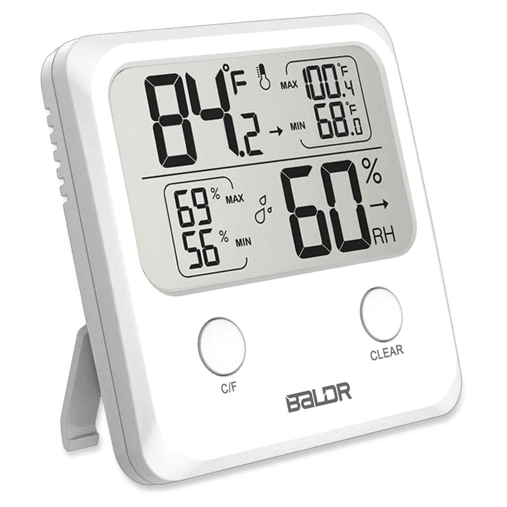 BALDR Digital Humidity Sensor & Thermometer - Indoor Room Monitor ...
