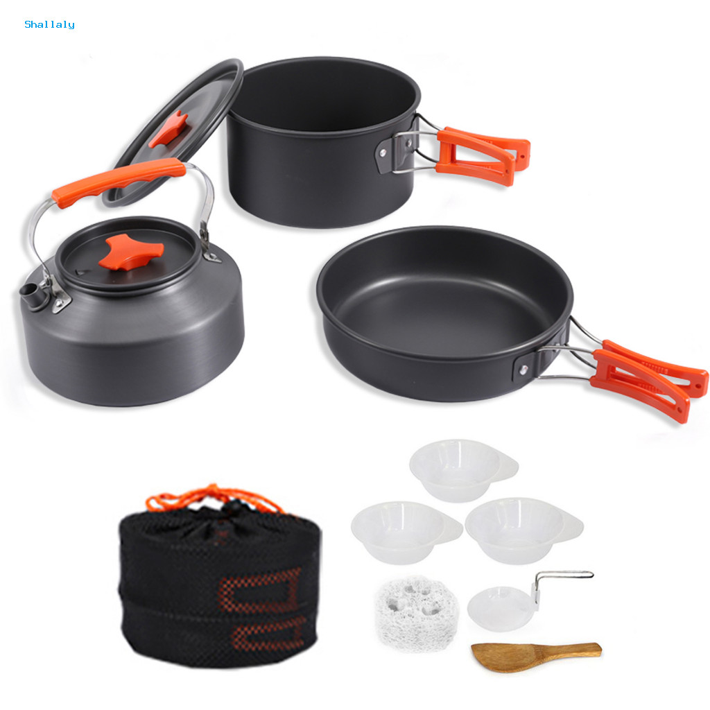Camping Pot Set Outdoor Cookware Camping Cookware Set – Lightweight Non ...