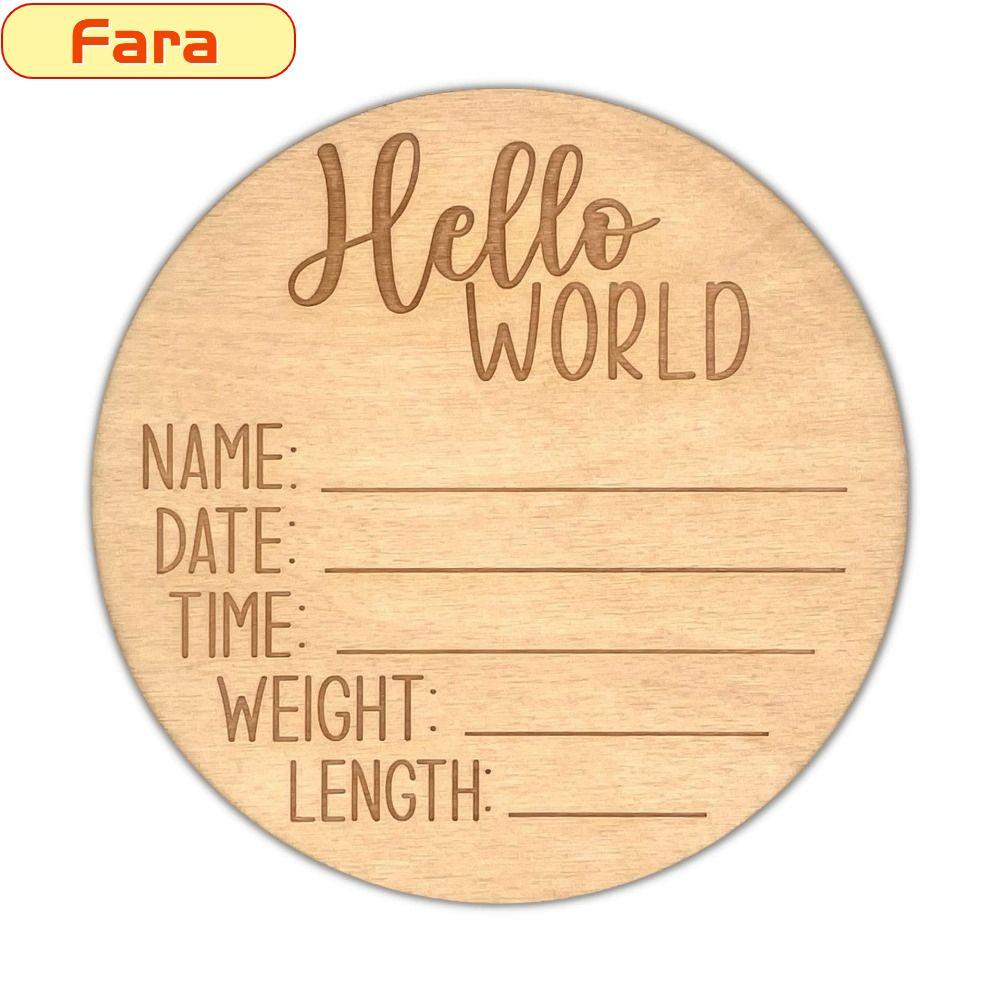 FARA Baby Announcement Sign, Hello World 15 cm Newborn Welcome Sign ...