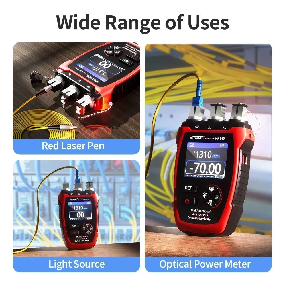 3 in1 Fiber Optical Meter Visual Fault Locator REF/OPM Power Meter Red ...