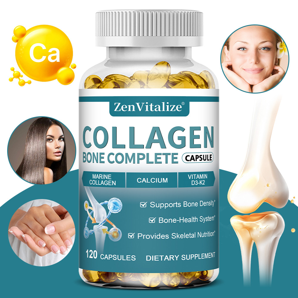 ZenVitalize Collagen Bone Complete Capsules - Contains Calcium, Vitamin ...