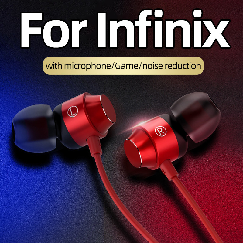 Infinix-Exclusive in ear wired earphones type c 3.5mm original high ...