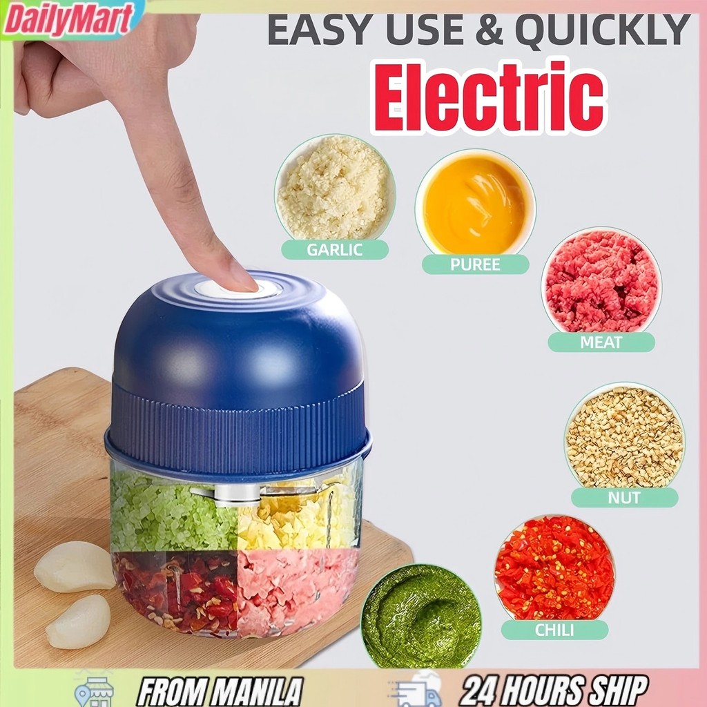 Electric Garlic Chopper Portable Type-C Charge Meat Grinder Crusher ...