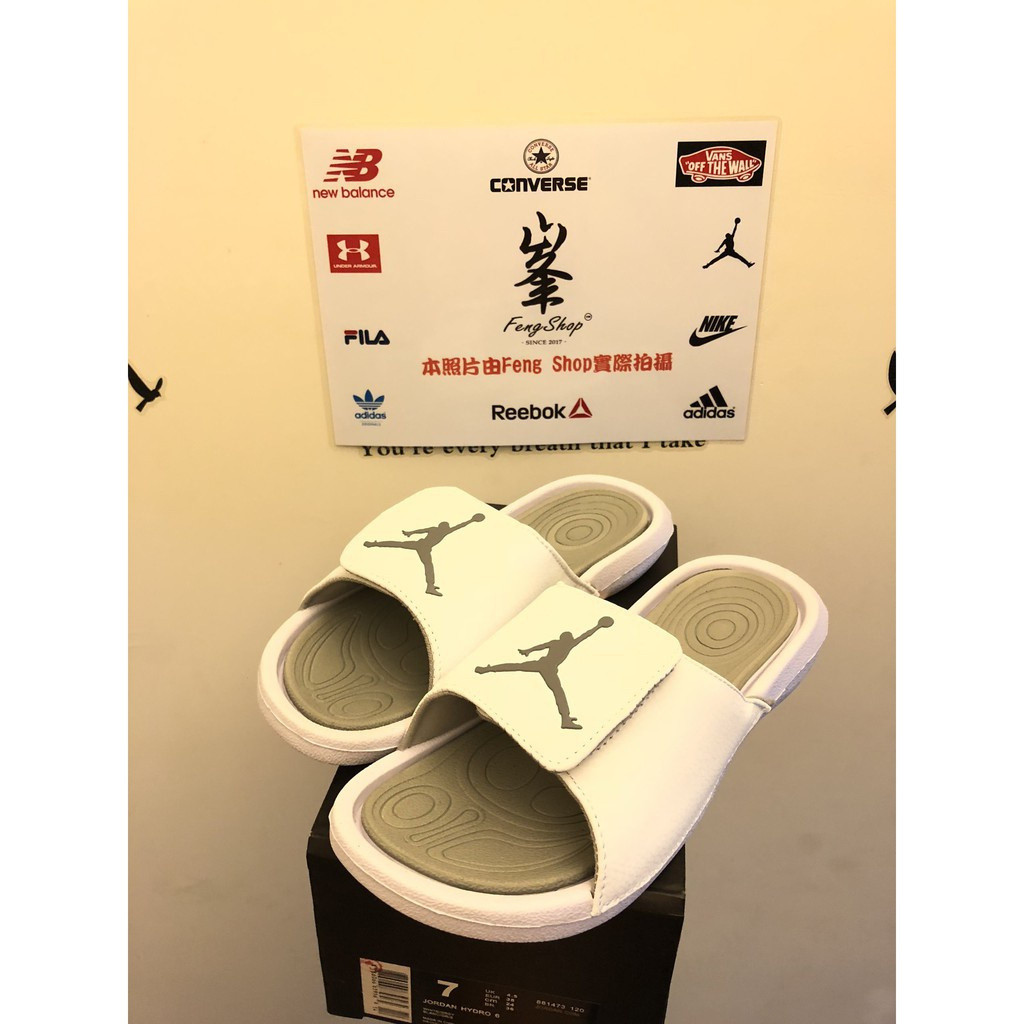 NK Jordan Hydro Retro 6 AJ Felt White Grey Color Wavy Velcro Slippers ...