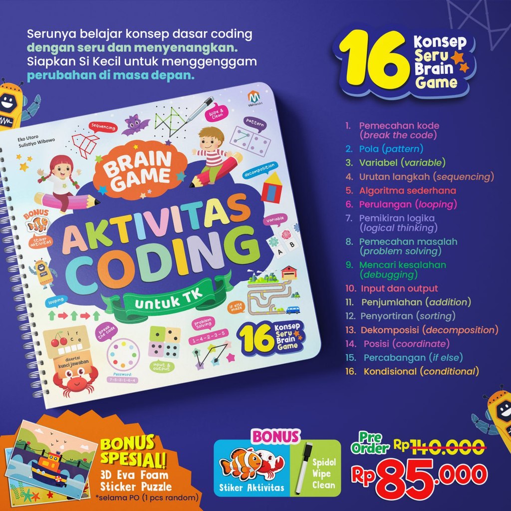 Brain Game: Coding Activities for Kindergarten Ziyad Book Activity Book | Shopee Philippines