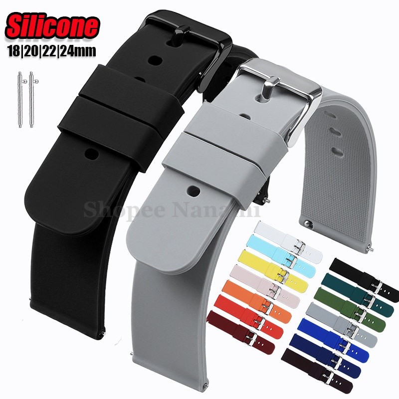 18mm 20mm 22mm 24mm Silicone Sport Watch Strap Quick Release Universal ...