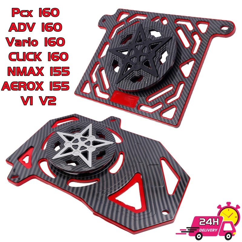 RADIATOR COVER SPINNER STAR MIRROR SERIES For ADV 160 PCX 160 Click 160 ...