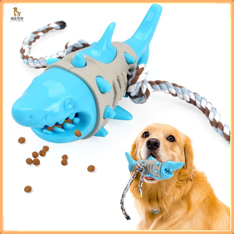 Pet toys/New product simulation shark leakage soft rubber TPR dog toys ...