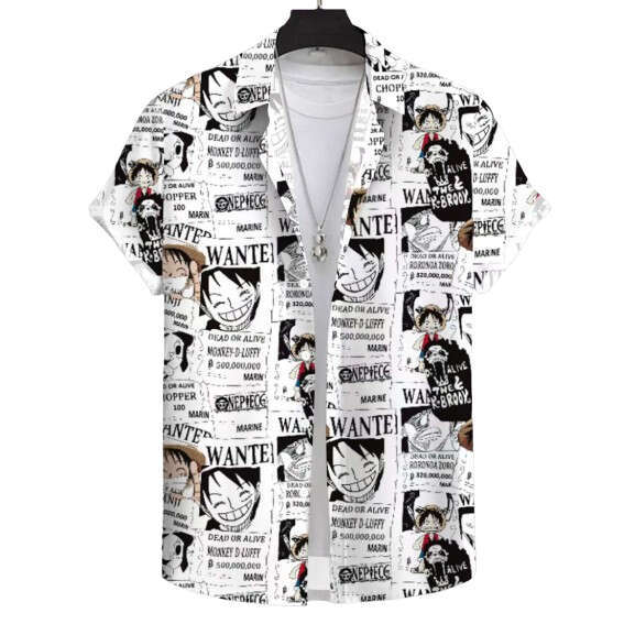 Korean Anime One Piece Polo shirt Unisex Cartoon Print High Quality ...