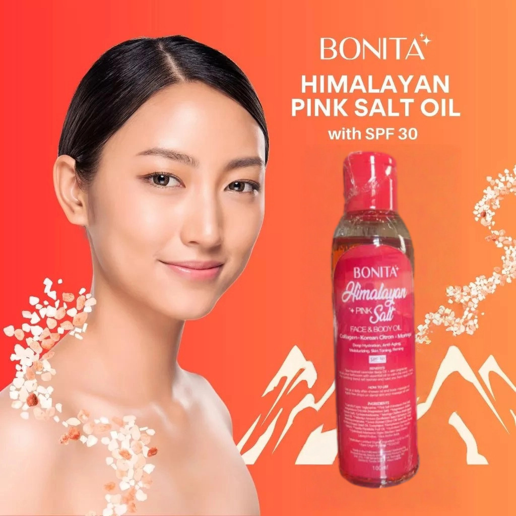 Bonita Himalayan Pink Salt SPF30 Face Body Oil Collagen Deep Hydration ...