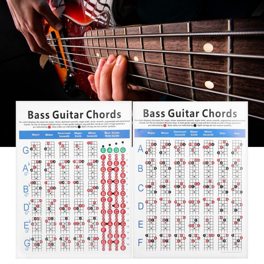 Bass Poster Instrument Note Chart Copper Paper Guitar for Singer ...