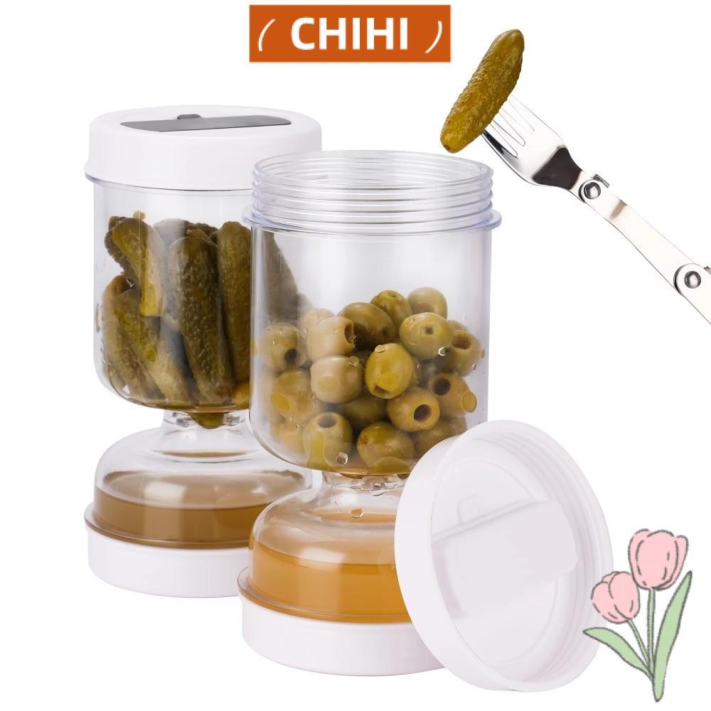 CHIHI Strainer Jar, Airtight Reusable Pickle Container, Transparent ...