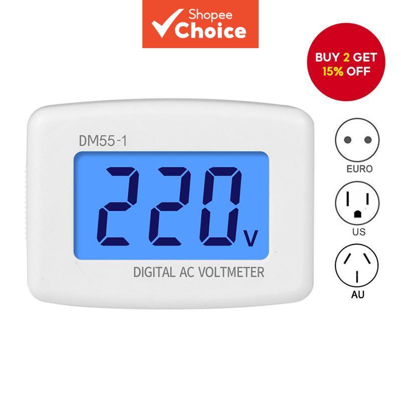 Digital Voltmeter with LCD Display, EU and US Plug Voltage Tester for ...
