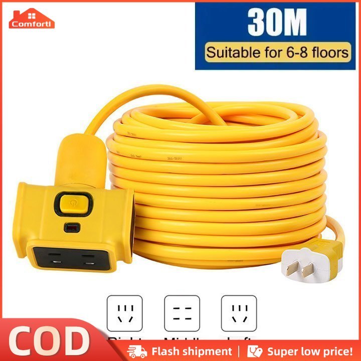 Extension Outlet Socket Plug with Switch Extension Wire 30 Meters ...