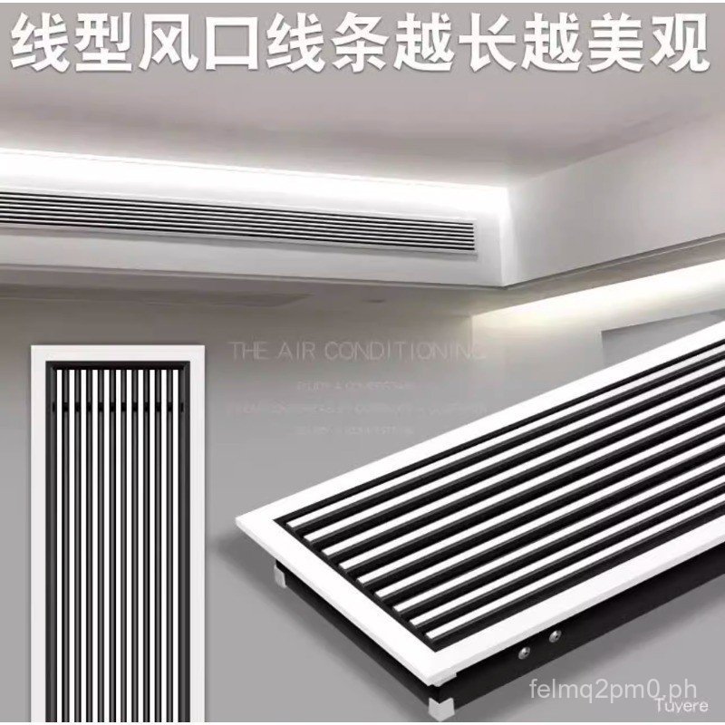ABS Central Air Conditioner Air Outlet Louver Grille Black and White ...