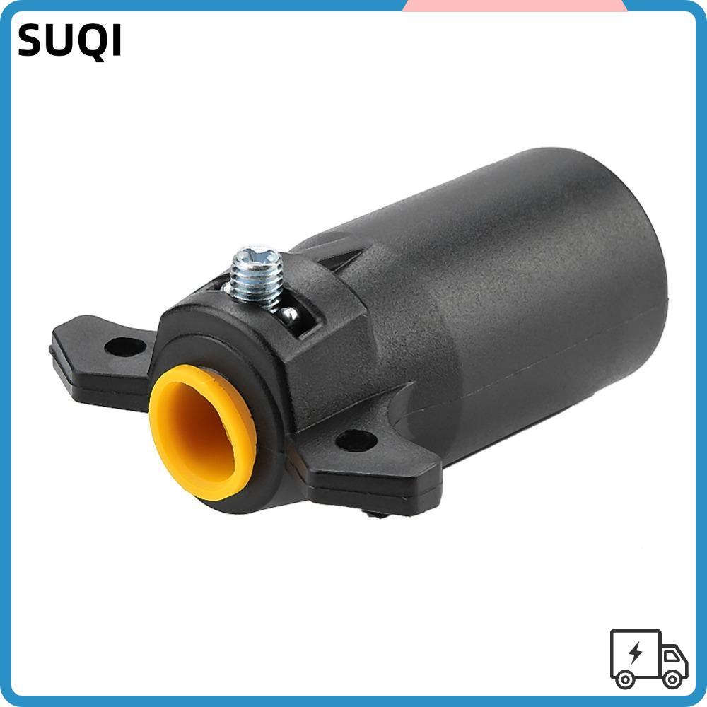 HI-SUQI Trailer Towbar Plug, 7 Pin Round 12V US Towing Plug Adapter, RV ...