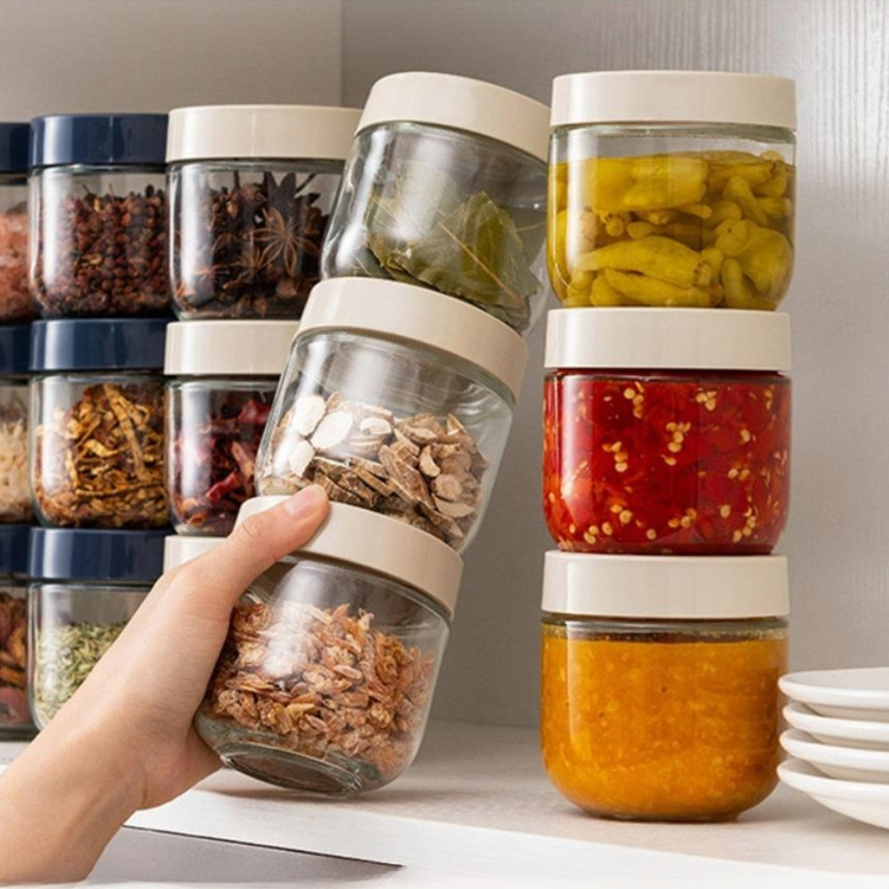 250ML Food Grade Sealed Fully Enclosed Glass Storage Jars Moisture ...