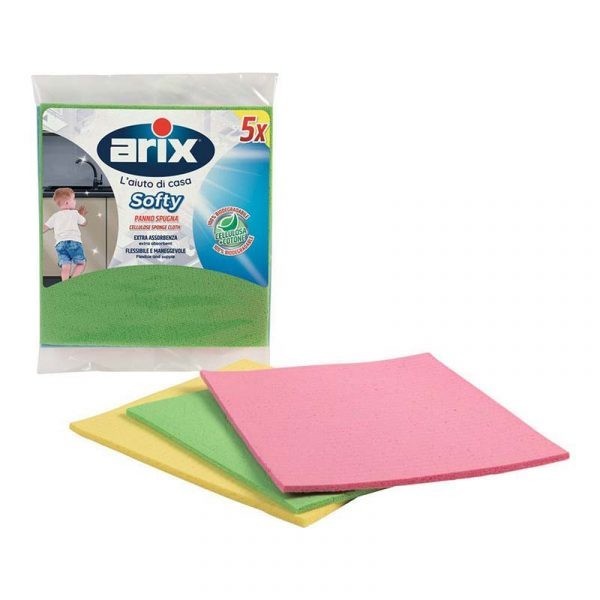 Arix Softy Natural Cellulose Sponge Cloth (5pcs) | Shopee Philippines
