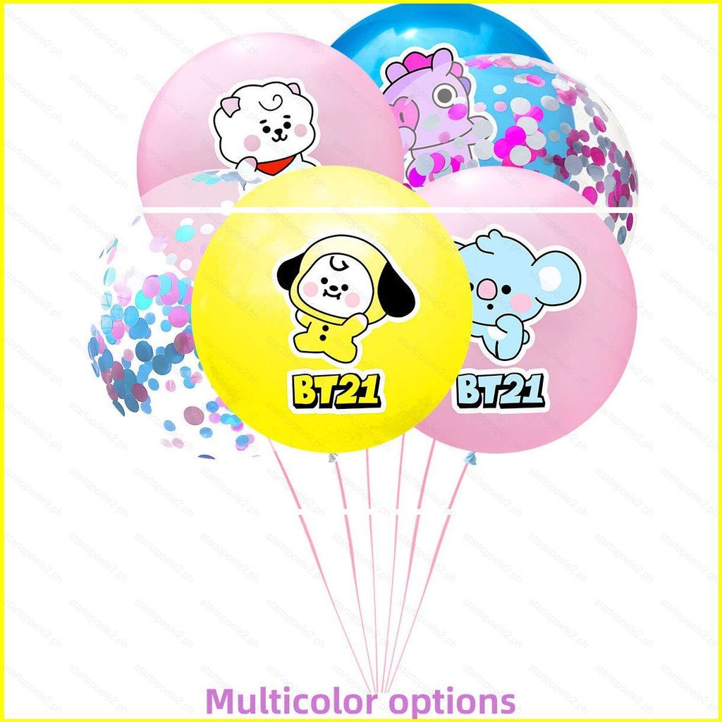 ST2 10PCS BTS 12inch balloons set theme kids birthday party decoration ...