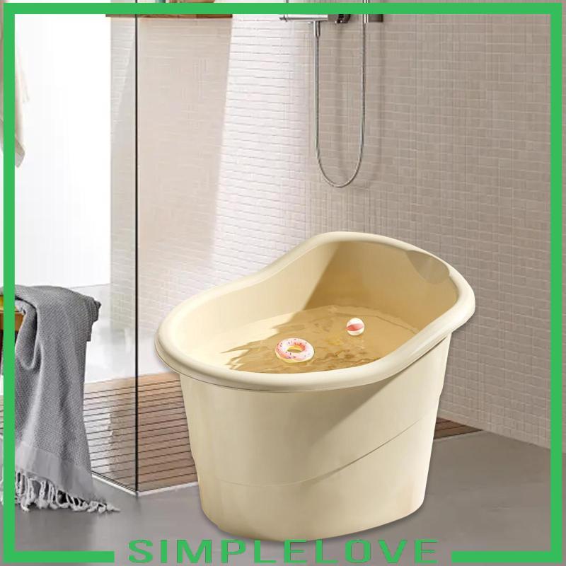 [Simple] Kids Bath Bucket with Support Seat Upright Thickened PP ...