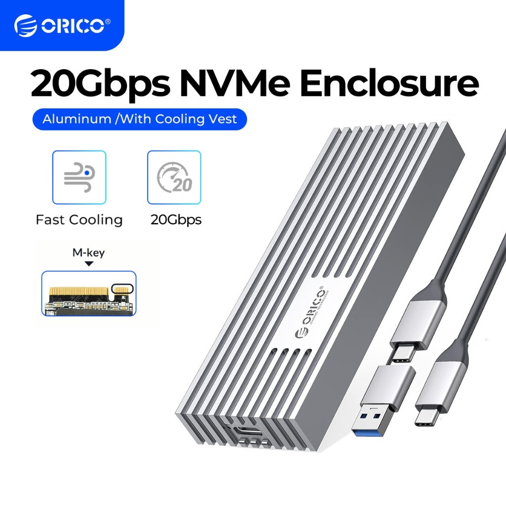 ORICO M.2 NVMe SSD Enclosure to 20Gbps USB3.2 Gen2x2 USBC PCIe Adapter ...