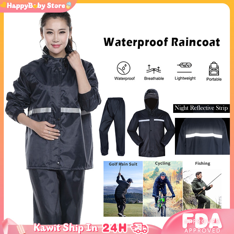 Waterproof Raincoat for Motorcycle Rider Jacket And Pants Nylon ...