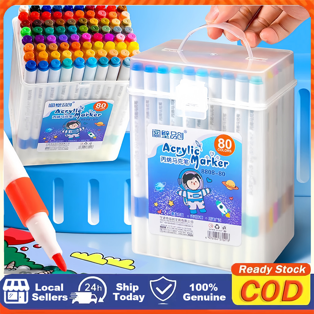 Acrylic Marker Set Large Capacity Square Box Marker Set Acrylic Paint ...