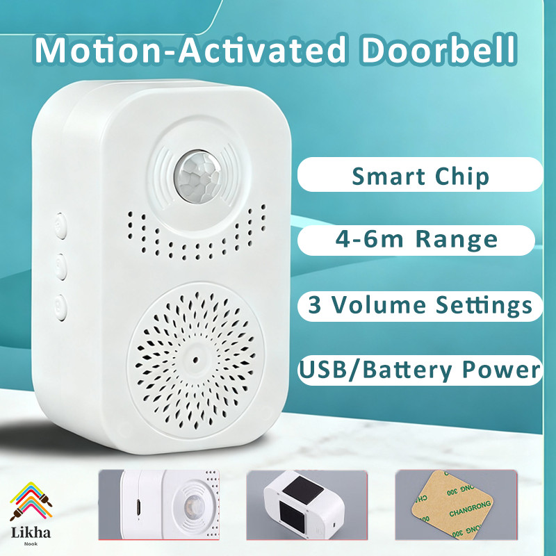 Motion Activated Doorbell with Smart Voice Chime Customizable Welcome ...