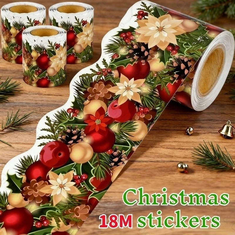Christmas Decorative Border Stickers Window Frame Stickers Home ...
