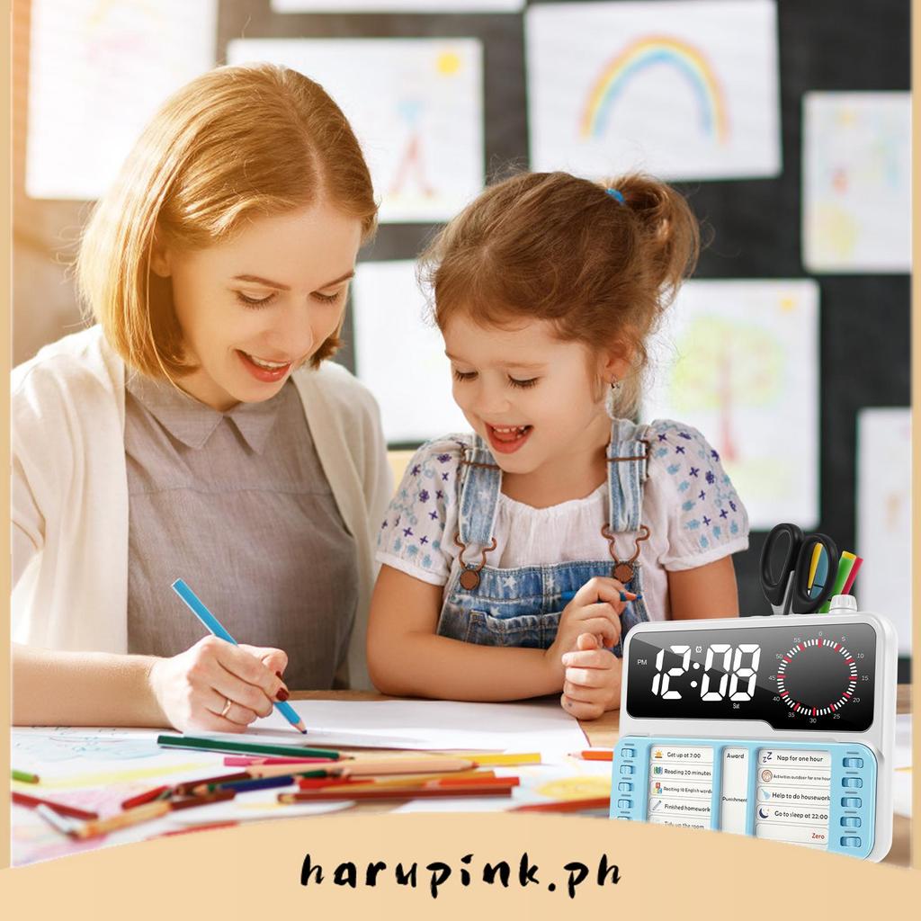 Visual Timer for Kid Silent Countdown Clock with Pen Slot Task Card for ...