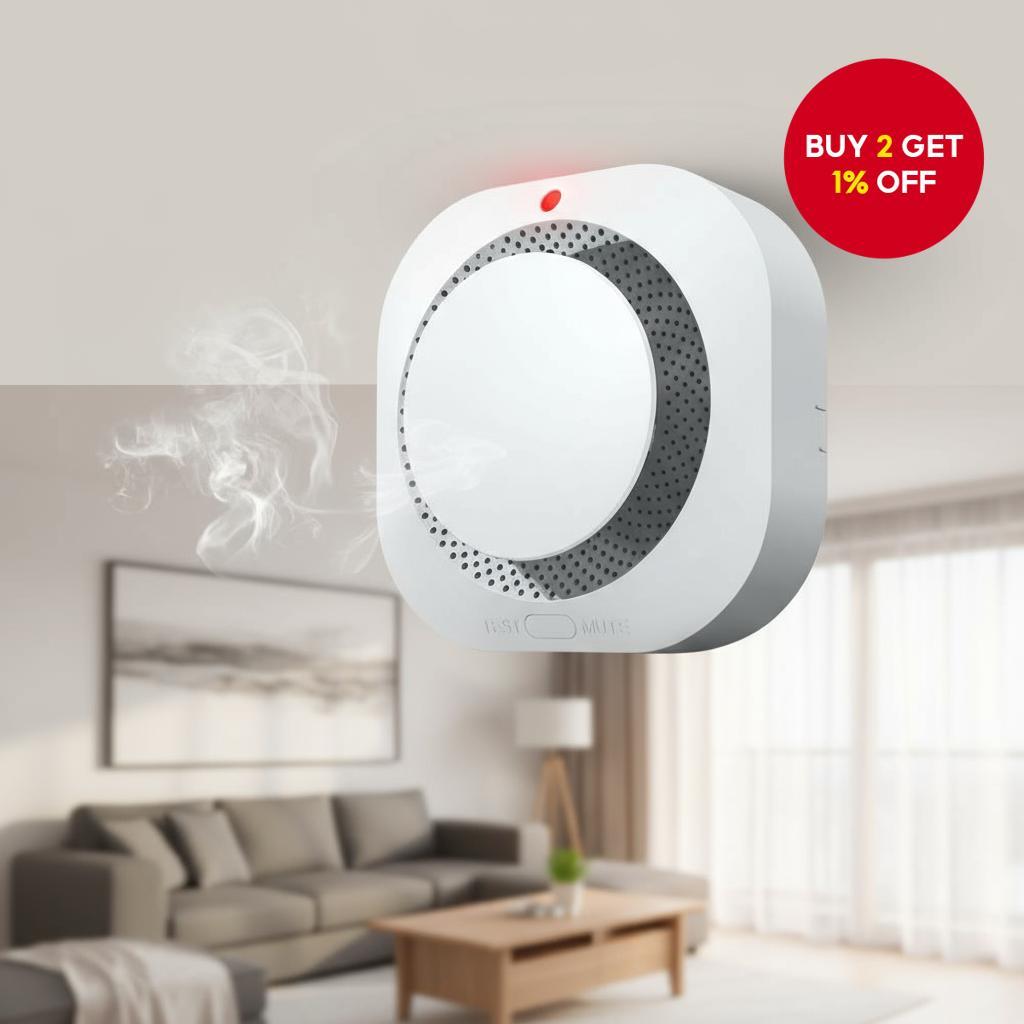 Smart Smoke Fire Alarm Sensor for Home Warehouse, Independent Security ...