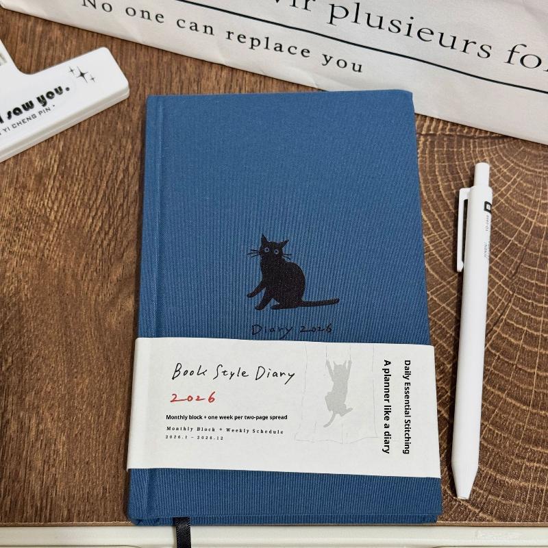 Uequilib 1Pcs Daily Weekly Plan Journal Cute Cat A6 2026 Week Planner ...