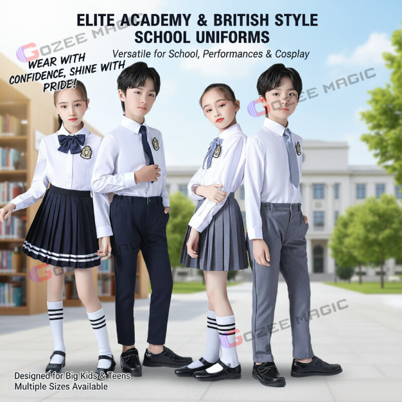 School Uniform Suit Adults&Children JK Pleated Skirt Shirt Tie Pants ...