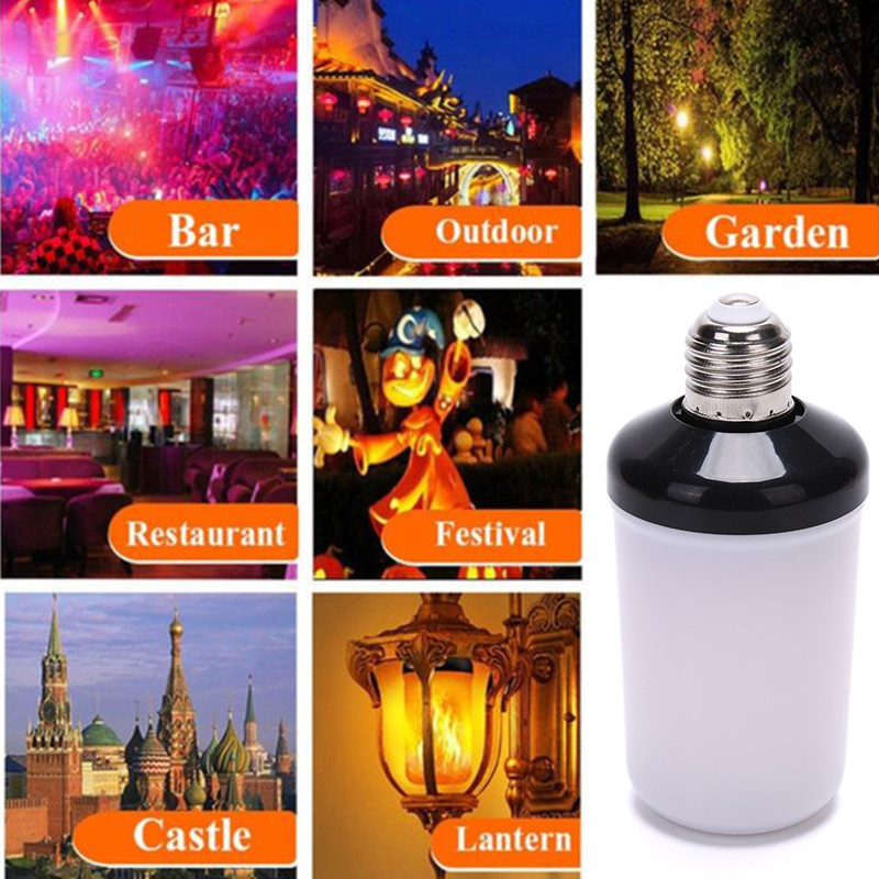 XOITR 1Pc LED Flame Effect Fire Light Bulb E27 Simulated Nature Flicker ...