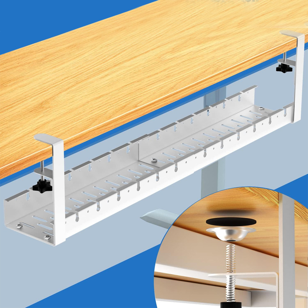 【LT】Expandable Under Desk Cable Management Tray Heavy Duty Cord ...