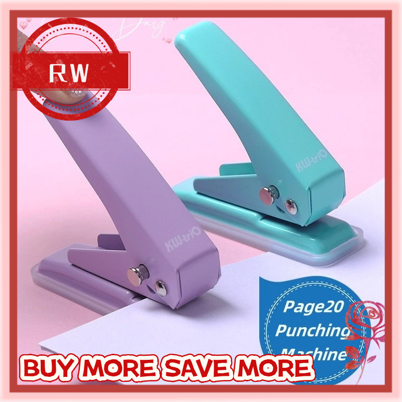 RW Single Hole Puncher Loose-Leaf Paper Binding Punch Piler Hole ...