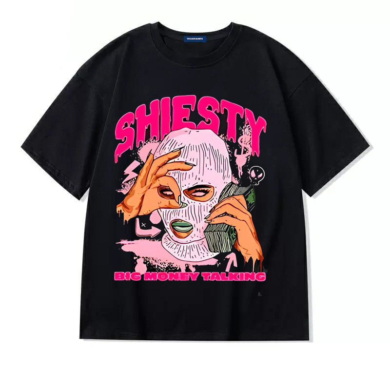 Balaclava T-Shirt Oversize Shiesty Rapper Hip Hop Dark Streetwear Big ...