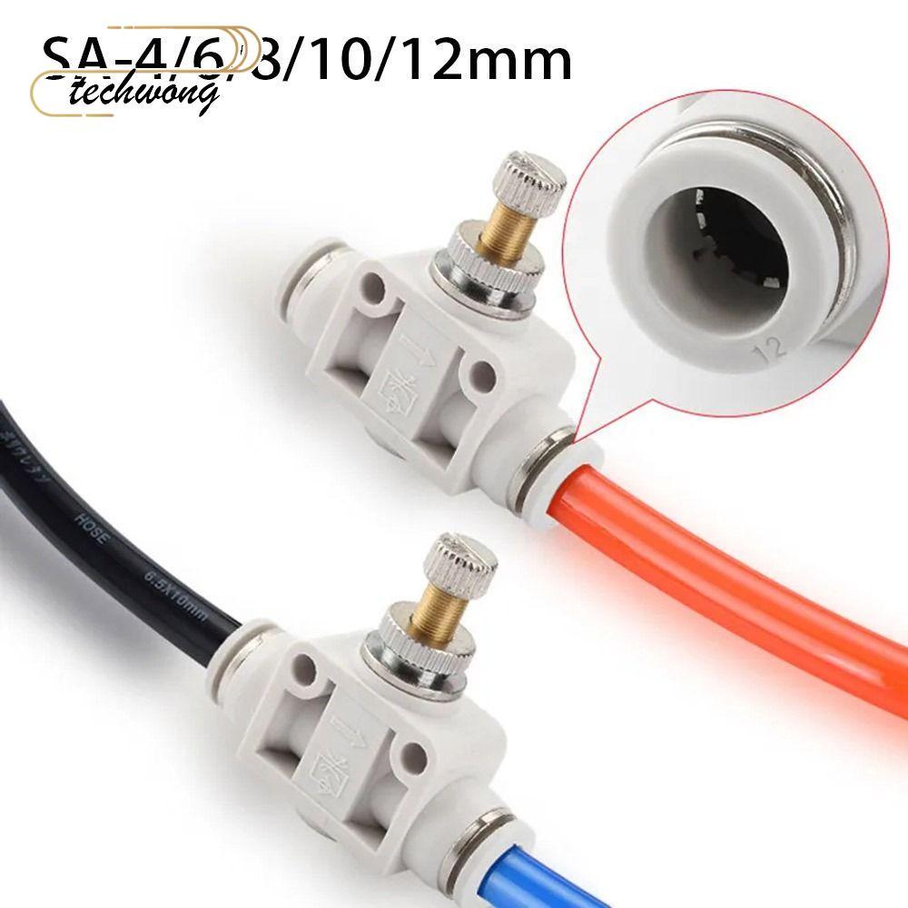 TECHWONG 1Pcs Air Tube Connector, Speed Regulation Plastic Pneumatic ...