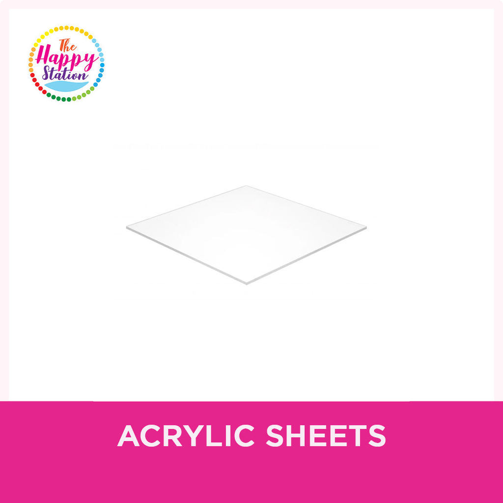 THE HAPPY STATION | Acrylic Sheets Clear & White 3mm - A4, 12"x12 ...