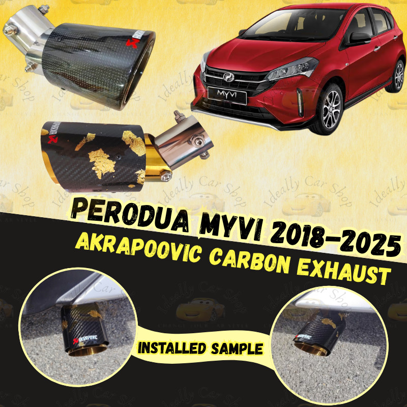 Perodua Myvi 2018-2025 Akrapovic Muffler Exhaust Stainless Steel Carbon ...