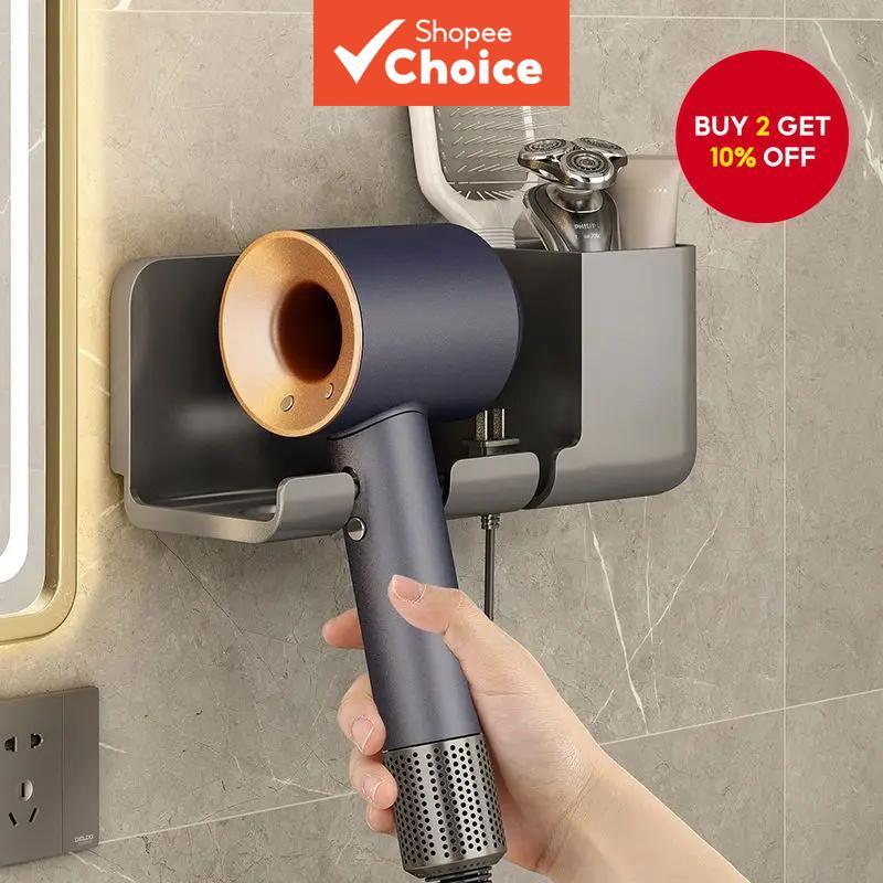 Hair Dryer Bracket - No Punching Bathroom Hanging Rack for ...