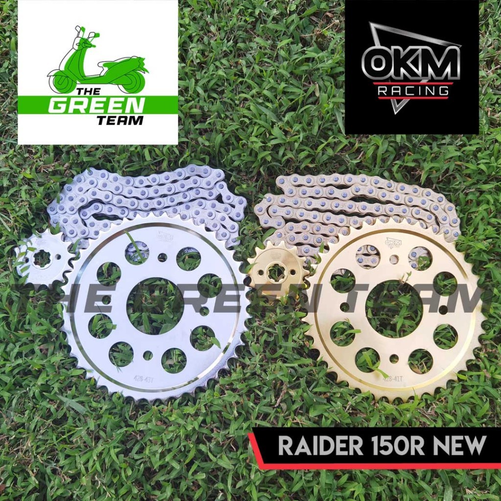 OKM Racing Chain & Sprocket Set ( Raider 150R New ) Available in Chrome ...
