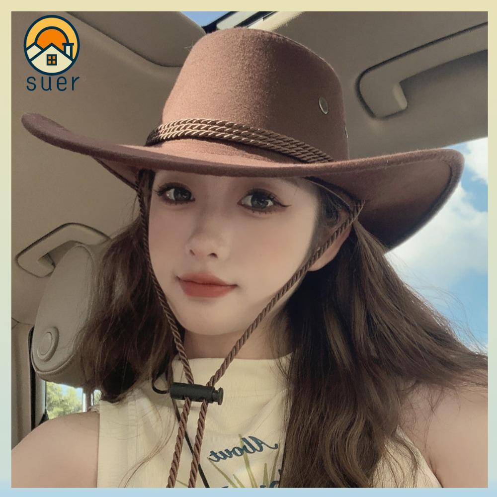 SUDEE Women Men Cosplay Suede Jazz Hat, Vintage Faux Felt Leather ...