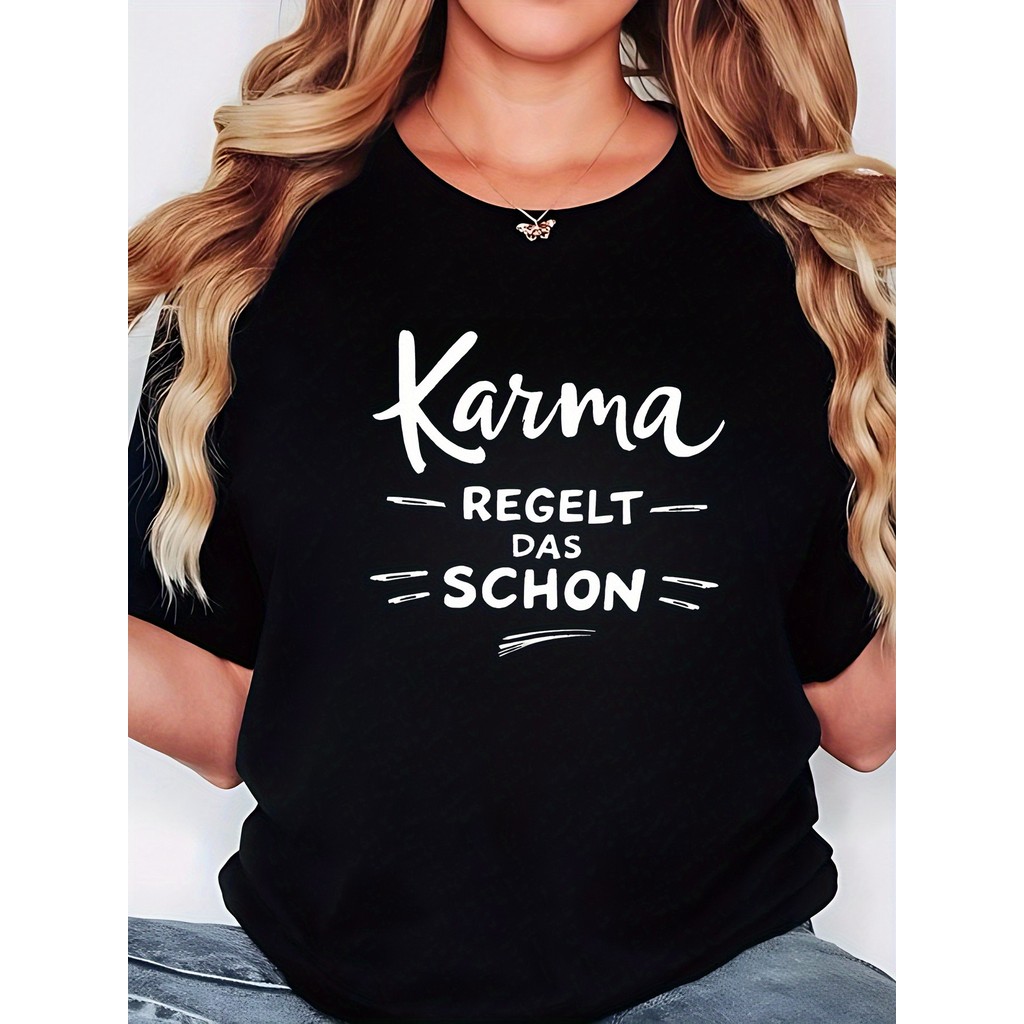 Women'S Funny German Saying T-Shirt - "Karma REGELT DAS SCHON" (Karma ...