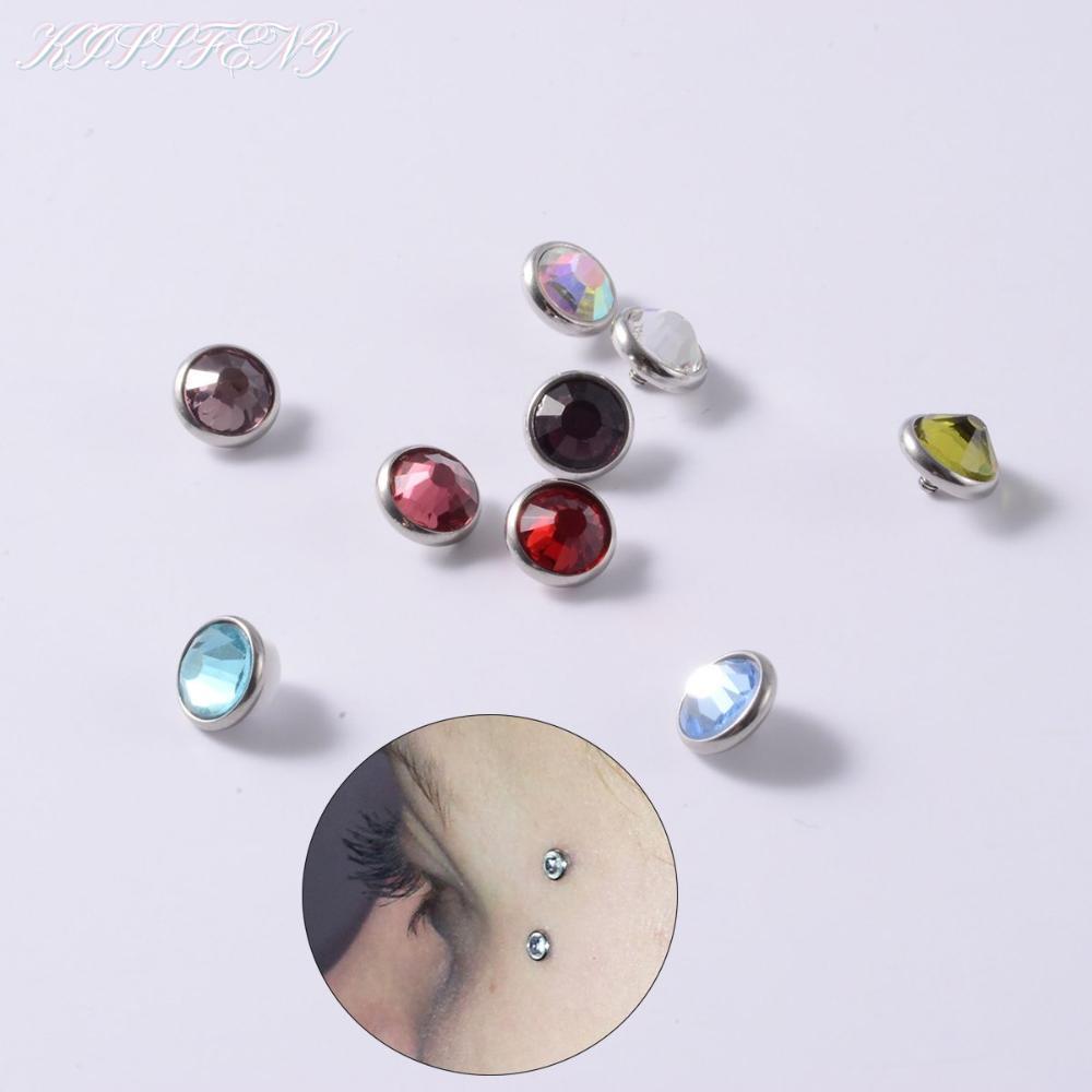 KISSFENY Dermal Piercing Body Jewelry Light Blue Color Upper Skin Diver ...